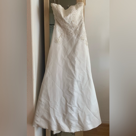 Neiman Marcus | Dresses | Bride Wedding Dress Long White Satin Designed ...